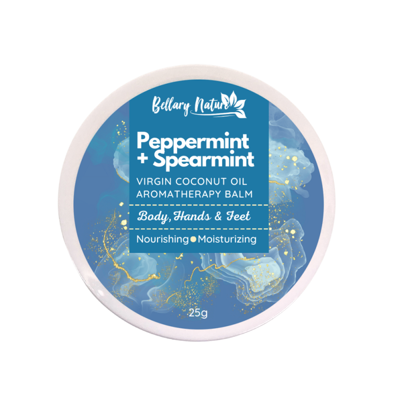 Peppermint + Spearmint Aromatherapy Virgin Coconut Oil Balm 25g ...